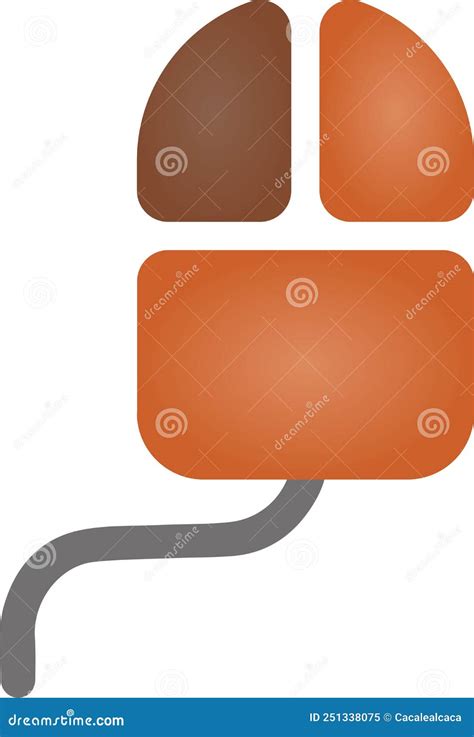The Drawing Of A Left Clicked Orange Computer Mouse A Hardware Input