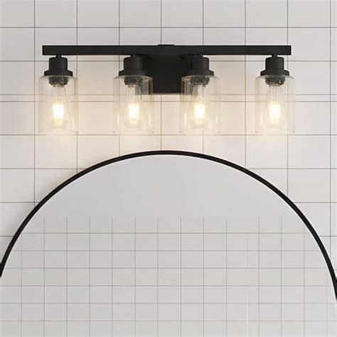 Reviews For Yansun 24 In 4 Light Matte Black Modern Bathroom Vanity