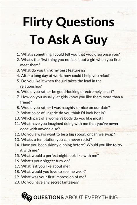 Flirty Questions To Ask A Guy In 2025 Flirty Questions Text Conversation Starters Getting To