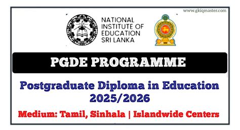 Postgraduate Diploma In Education Pgde 20252026 National Institute