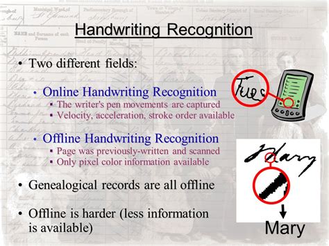 Handwriting Recognition For Genealogical Records Ppt Video Online Download