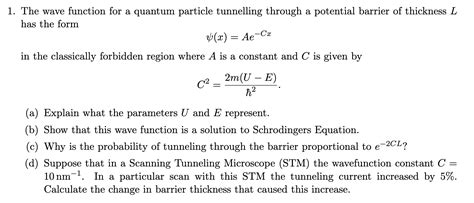 Solved The Wave Function For A Quantum Particle Chegg