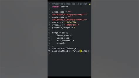 Password Generator In Python 🔐 Shorts Python Youtube