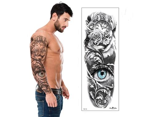 Temporary Tattoo Sleeve Transfer Full Arm Tribal Waterproof