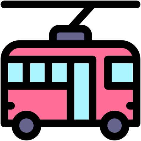Trolley Bus Generic Outline Color Icon