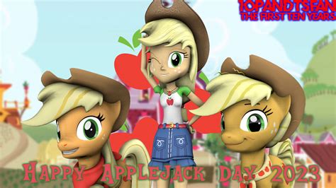 Sfm Mlp Happy Applejack Day 2023 By Opandtsfan On Deviantart