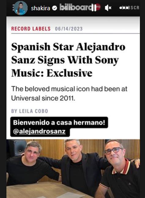 Alejandro Sanz Va Tras Shakira Tras Terminar Con Su Novia Pero Ella