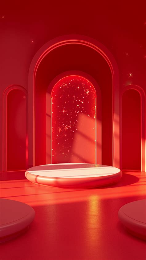 Ai元旦新年红色喜庆场景素材