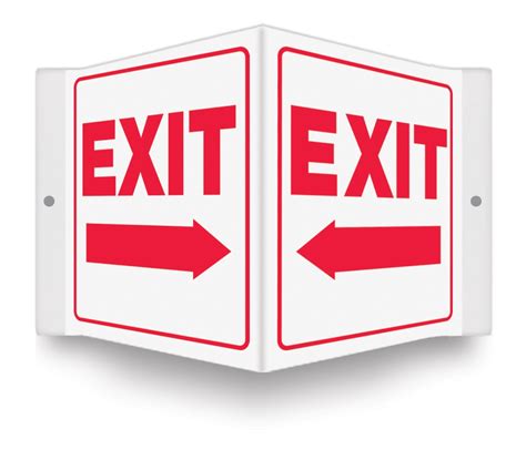 Exit Left Arrow Projection Safety Sign PSP130