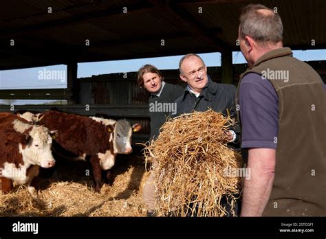 Liberal Democrats Leader Sir Ed Davey With Farmer Chris Blaxell Right And Libdem Mp For North