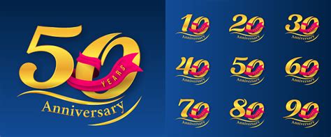 주년 기념 엠 블 럼의 설정 기념일 템플릿 디자인 웹 게임에 대 한 크리에이 티브 포스터 소책자 전단지 전단지 잡지 초대 카드 기념일에 대한 스톡 벡터 아트 및 기타 이미지