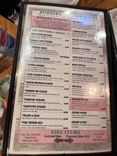 Menu At The Grumpy Monk Carolina Forest Restaurant Myrtle Beach