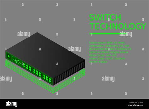 Isometric Switch With Up Link Port Vector Illustration Stock Vector Image And Art Alamy