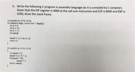 Solved Write The Following C Program In Assembly Language