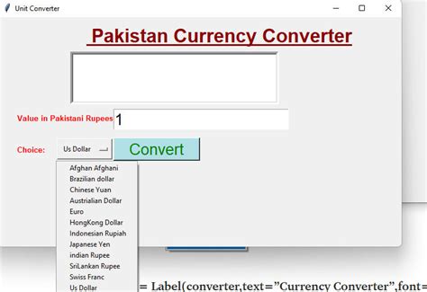 Creating Currency Converter With The Help Of Tkinter Python GUI Data Insight