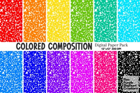 Colored Composition Notebook Pattern Kdp Graphic By Finepurpleelephant · Creative Fabrica