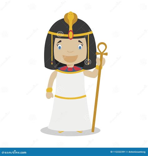 Cleopatra Cartoon Character Vector Illustration Stock Vector