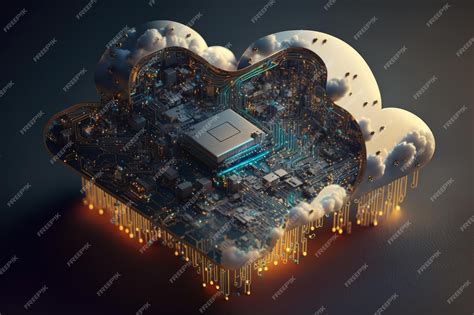 Premium Photo Cloud Computing Concept Generative Ai Illustration Of Cloud Computing With