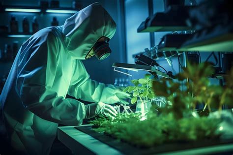 Biotechnology Lab Technician At Work Premium Ai Generated Image