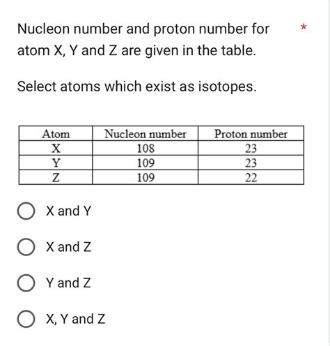 Nucleon Number And Proton Number For Atom X Y StudyX