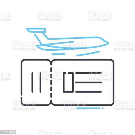 Icône De Ligne De Carte Dembarquement Symbole De Contour Illustration
