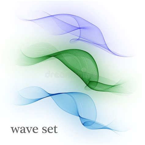 Abstract Smooth Color Wave Vector Set On Transparent Background Stock Vector Illustration Of