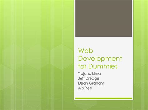 Ppt Web Development For Dummies Powerpoint Presentation Free