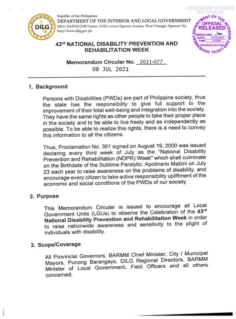 Dilg Memorandum Circular No 2021 077 Dilg City Of Biñan