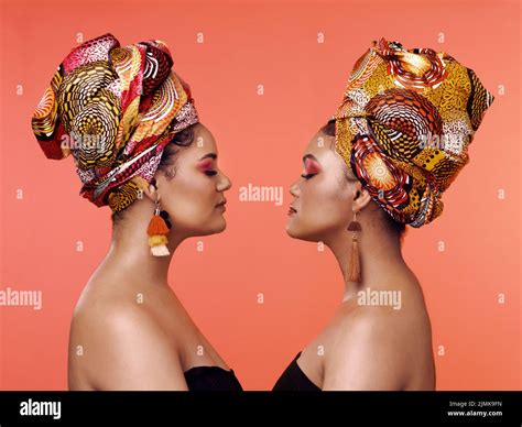 African Queens Studio Shot Of Two Attractive Young Women Wearing