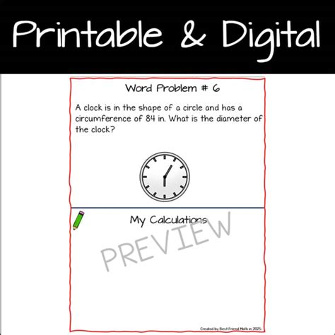 Word Problems Circles Circumference And Area Customary Units