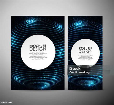 Lingkaran Biru Abstrak Latar Belakang Desain Bisnis Brosur Atau Roll Up