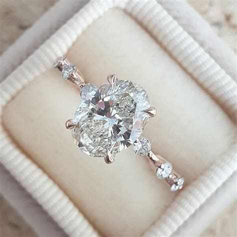 5ct Oval Cut White Sapphire Simple Engagement Ring SayaBling