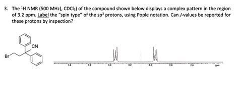3 The 1H NMR 500 MHz CDCl3 Of The Compound Shown Below Displays A