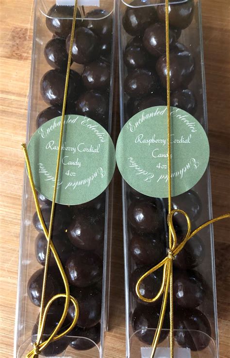 Dark Chocolate Raspberry Cordial Candy Balls 4 Ounce Box Etsy