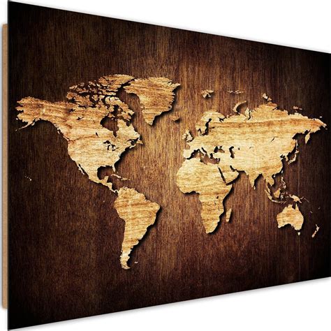 Tableau Carte Du Monde En Bois Bois Leroy Merlin