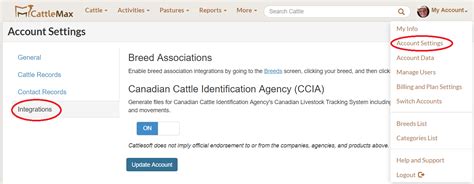Customizing CattleMax Account Settings CattleMax Help