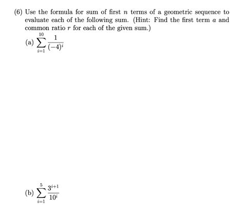 Solved Use The Formula For Sum Of First N Terms Of A Chegg