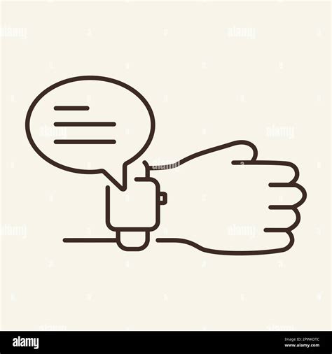 Smartwatch Message Line Icon Stock Vector Image And Art Alamy