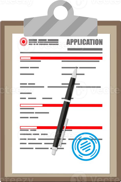 Application Form Paper Blank With Seal 35857748 Png