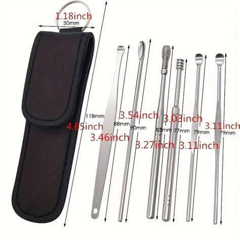 Reusable 6pcs Stainless Steel Ear Wax Removal Kit For Adults Free