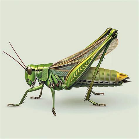 Virtual Grasshopper With Realistic Metallic Environment En 2025