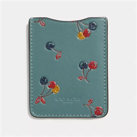 Coach® Phone Pocket Sticker With Cherry Print