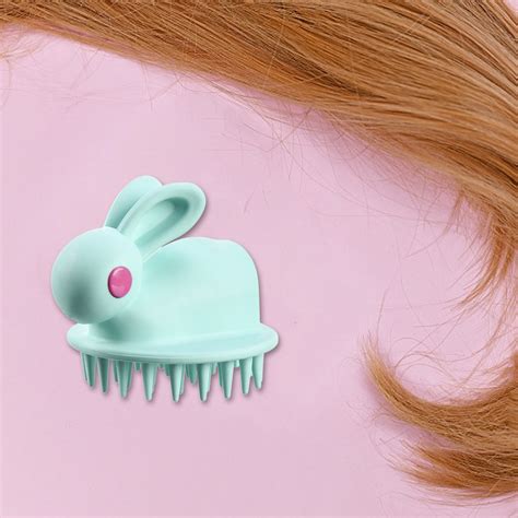 Zttd Rabbit Scalp Massager Hair Shower Brush Siliscrub Shampoo Brush