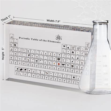 Large Size Periodic Table With Real Elements Inside 7 9 Inch Acrylic
