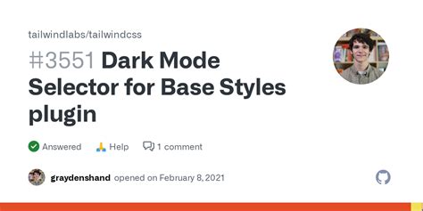 Dark Mode Selector For Base Styles Plugin · Tailwindlabs Tailwindcss