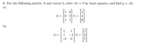 Solved For The Following Matrix A And Vector B Solve Ax B Chegg