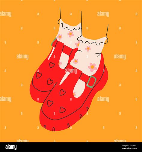 Icon Of Bright Sandals With Funny Socks Vector Stock Vector Image