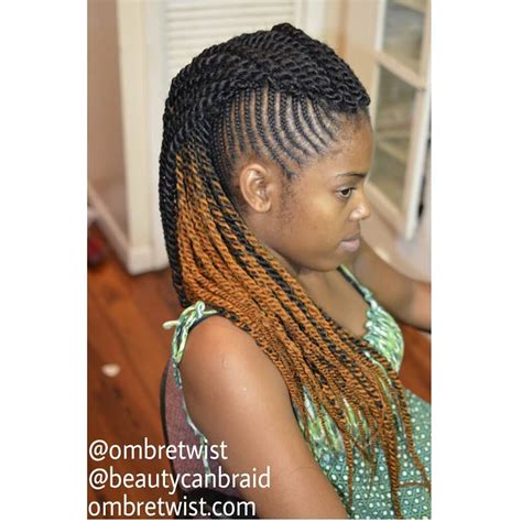 Ombre Marley Twists Cornrow Mohawk Short Natural Hair Styles Hair