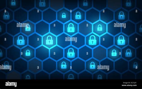 Cyber Technology Security Network Protection Background Design Vector Illustration Stock