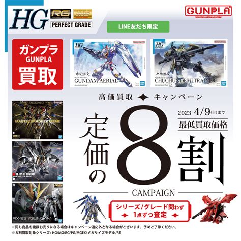 【買取キャンペーン】ガンプラ買取 最低定価の8割で買取 リサイクルショップ三喜「宮崎で中古品の買取・販売」